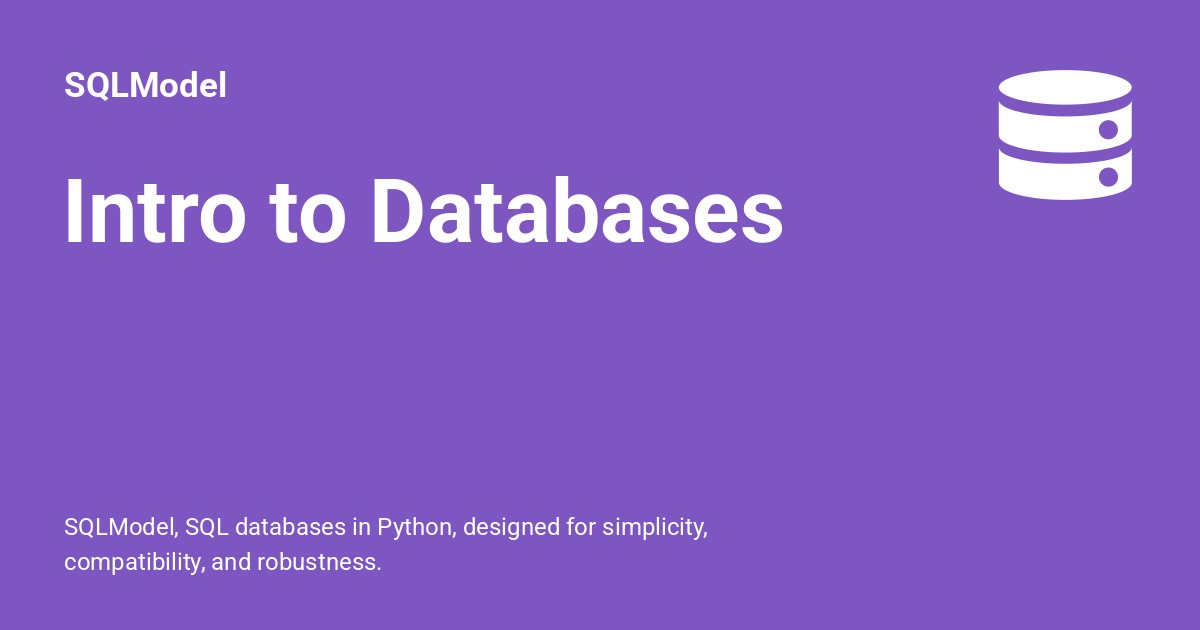 Intro To Databases Sqlmodel