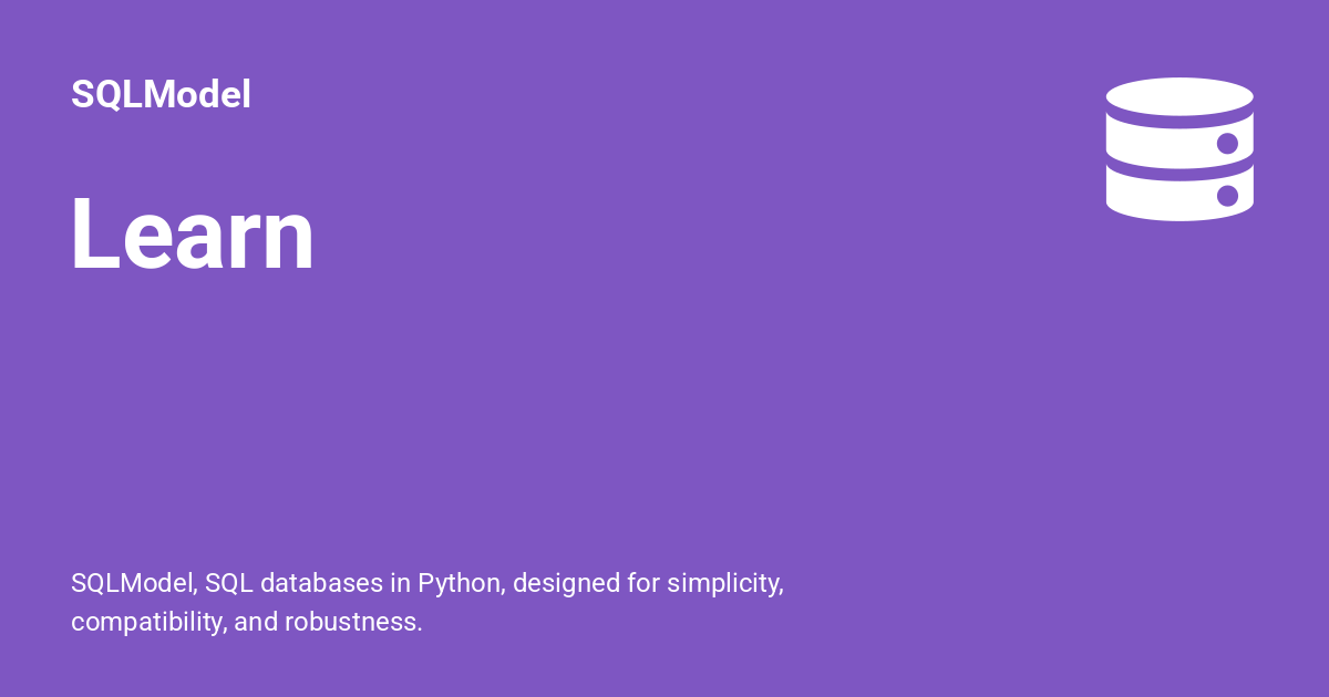 Learn - SQLModel