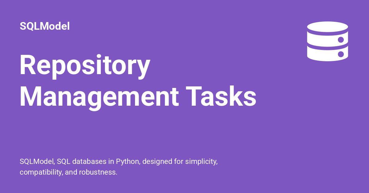 Repository Management Tasks - SQLModel
