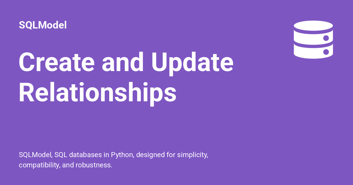 Create And Update Relationships Sqlmodel