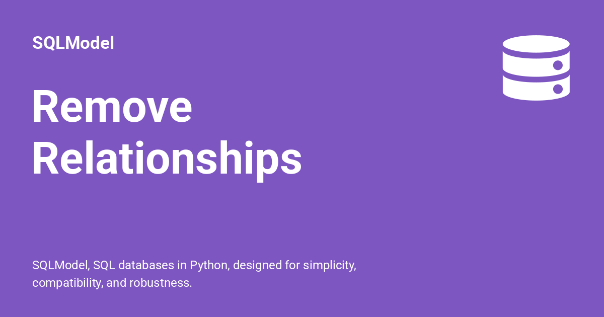 Remove Relationships Sqlmodel